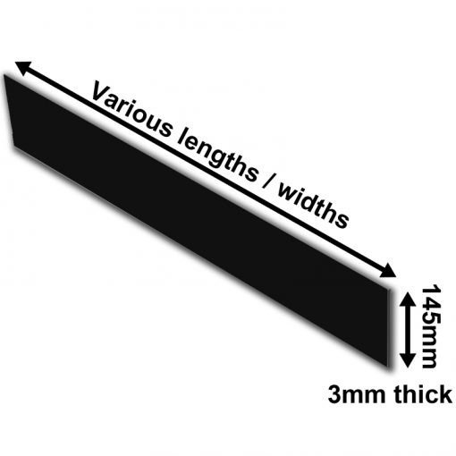 GRP Stair Riser Plates | 145mm Height | Durable Gloss Black Stair Risers